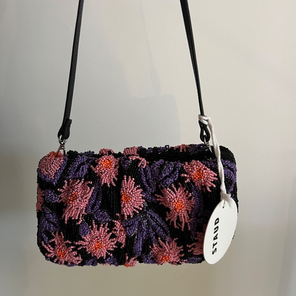 STAUD | Bags | Staud Beaded Bean Bag Quartz Acid Flora | Poshmark